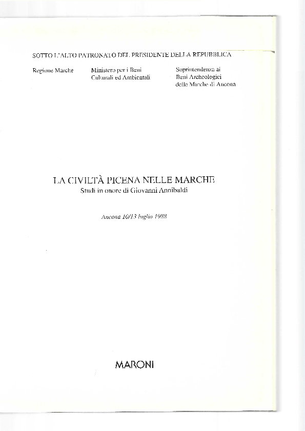(PDF) Nuove tombe picene a Montedinove