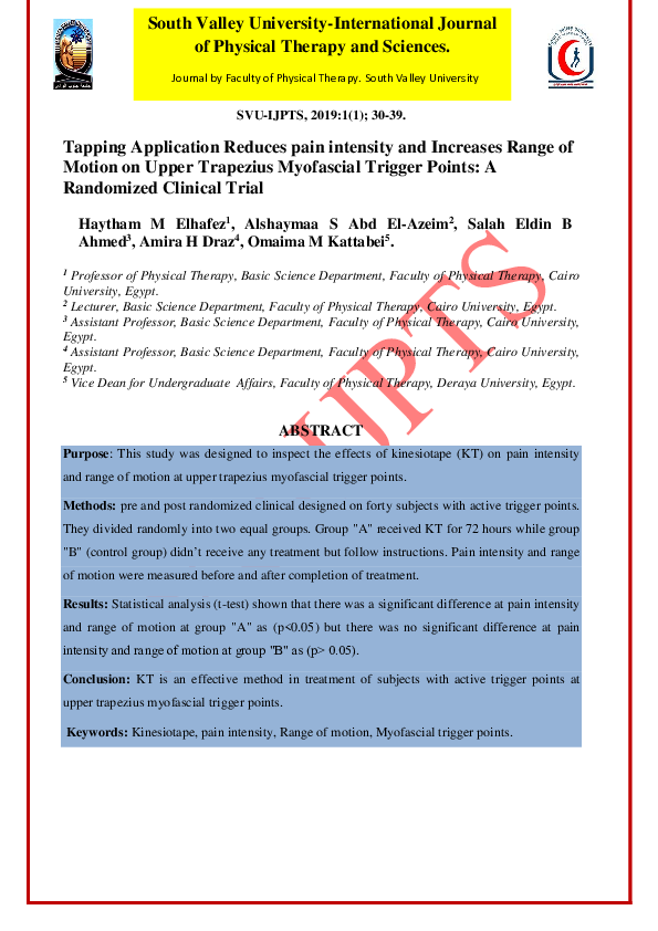 (PDF) Tapping Application Reduces pain intensity and Increases Range of ...