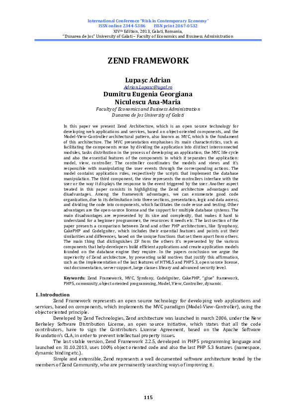 (PDF) Zend Framework