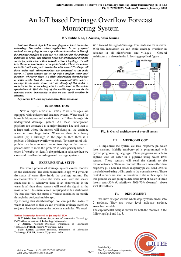 (PDF) An IoT based Drainage Overflow Forecast Monitoring System | Dr.B ...