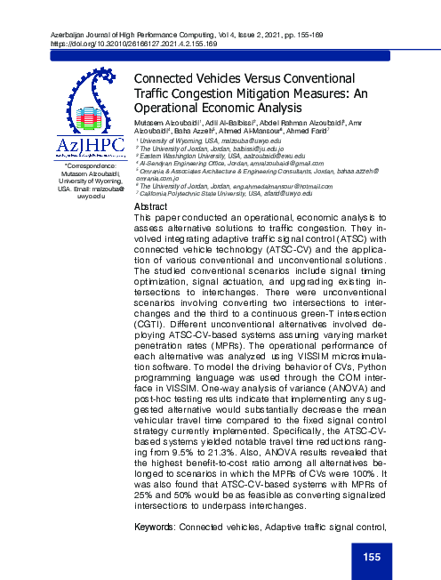 Pdf Connected Vehicles Versus Conventional Traffic Congestion Mitigation Measures An