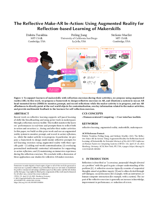 (PDF) The Reflective Make-AR In-Action: Using Augmented Reality for Reflection-based Learning of ...