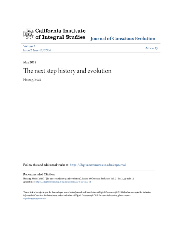 (PDF) The next step history and evolution