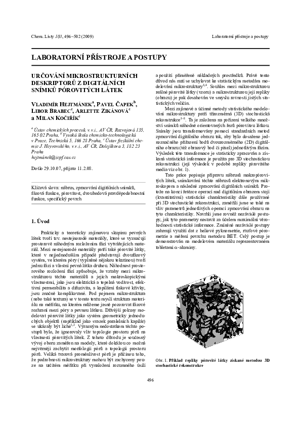 (PDF) Determination of Microstructure Descriptors from Digital Images of Porous Media