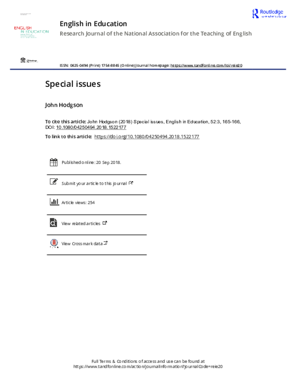 (PDF) Special issues