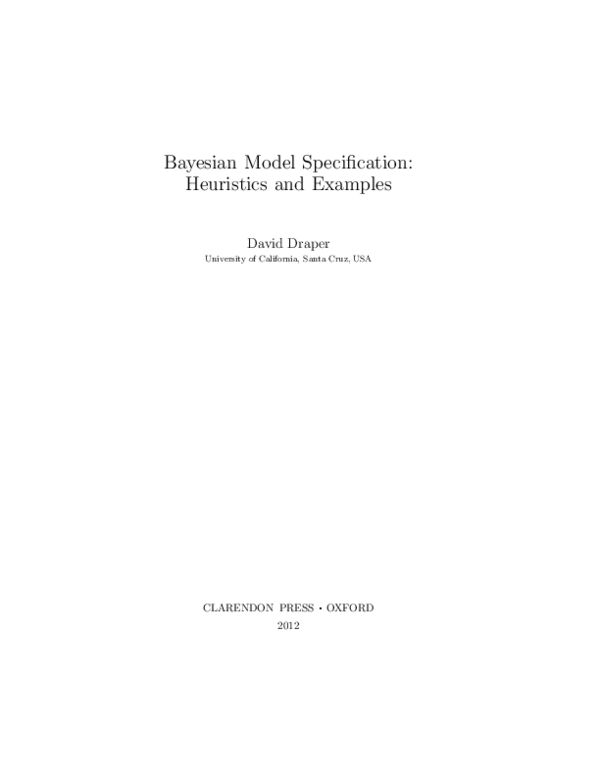 (PDF) Bayesian Model Specification: Heuristics And Examples