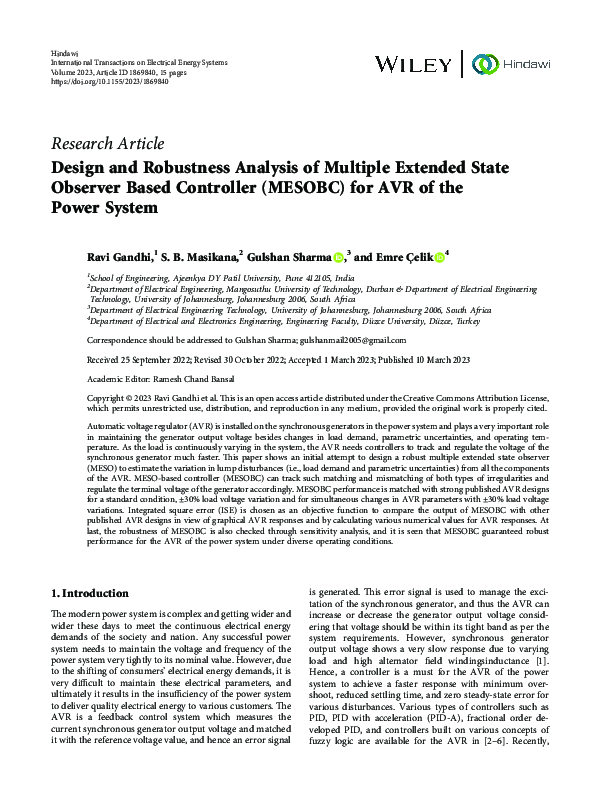 (PDF) Design and Robustness Analysis of Multiple Extended State ...