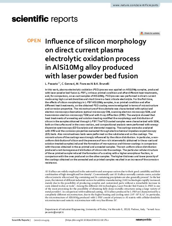(PDF) Influence of silicon morphology on direct current plasma electrolytic oxidation process in ...