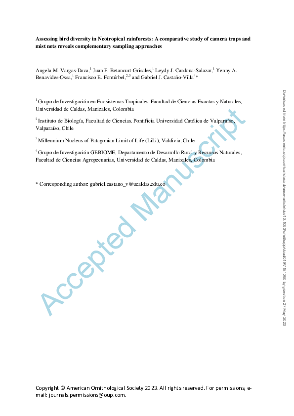 (PDF) Assessing bird diversity in Neotropical rainforests: A ...