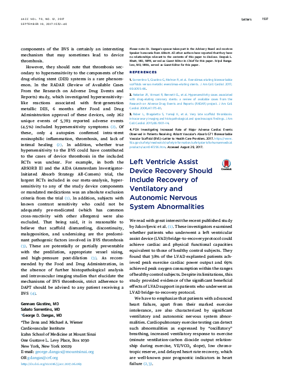 (PDF) Left Ventricle Assist Device Recovery Should Include Recovery of Ventilatory and Autonomic ...