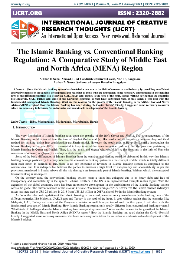(PDF) The Islamic Banking vs. Conventional Banking Regulation: A Comparative Study of Middle ...