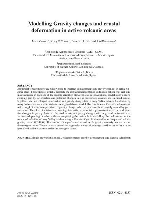 (PDF) Modelling Gravity changes and crustal deformation in active ...