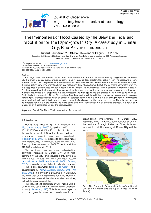(PDF) The Phenomena of Flood Caused by the Seawater Tidal and its ...