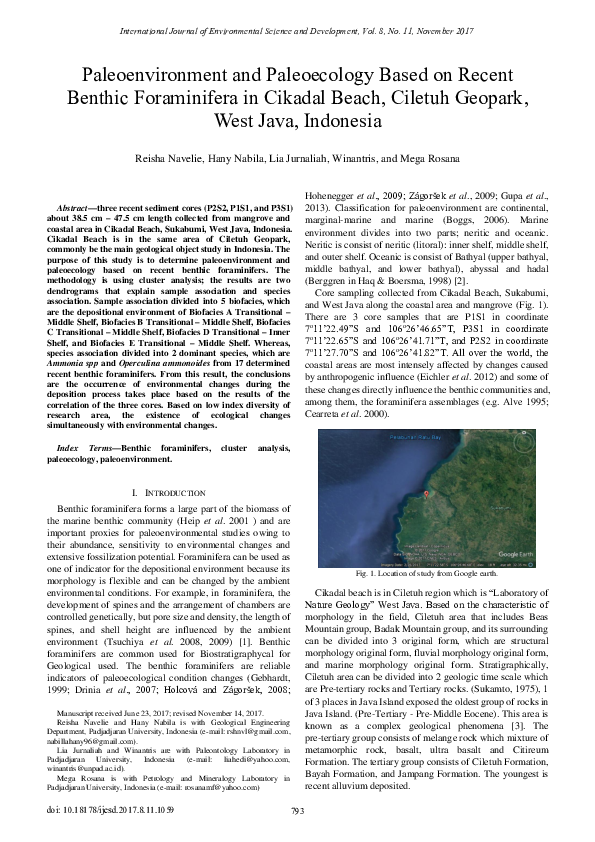(PDF) Paleoenvironment and Paleoecology Based on Recent Benthic ...