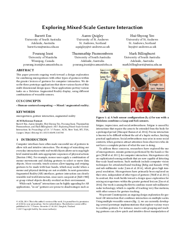 (PDF) Exploring mixed-scale gesture interaction