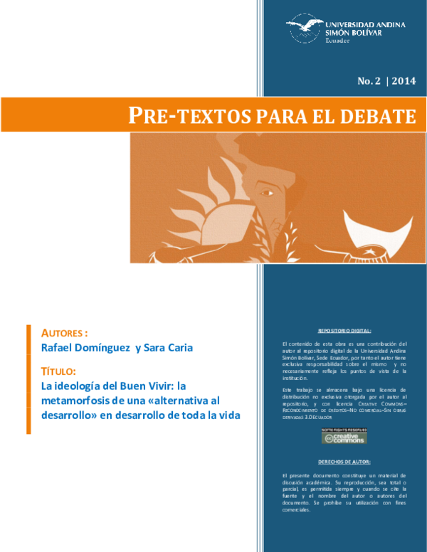 (PDF) La ideología del Buen Vivir: la metamorfosis de una «alternativa ...