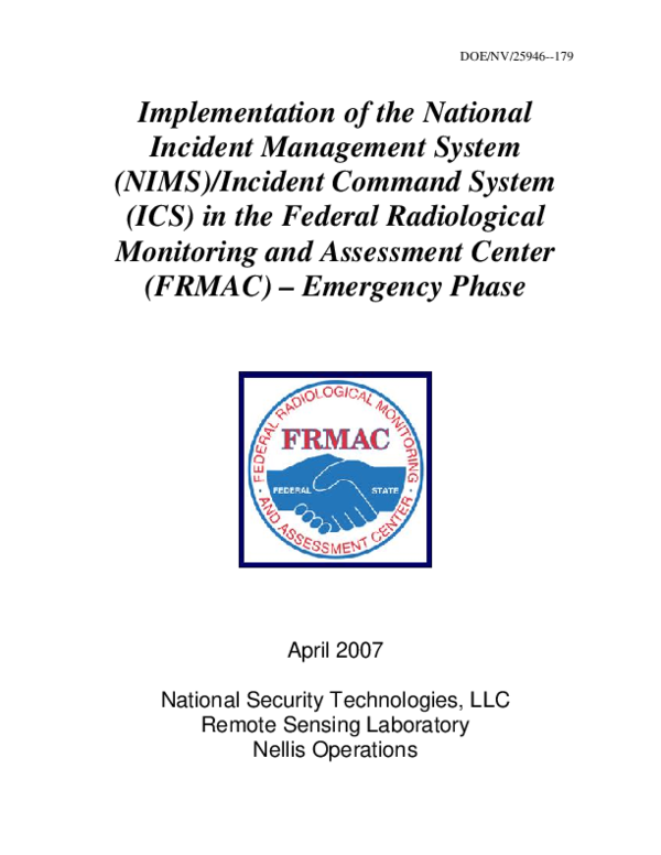 (PDF) Implementation of the National Incident Management System (NIMS ...