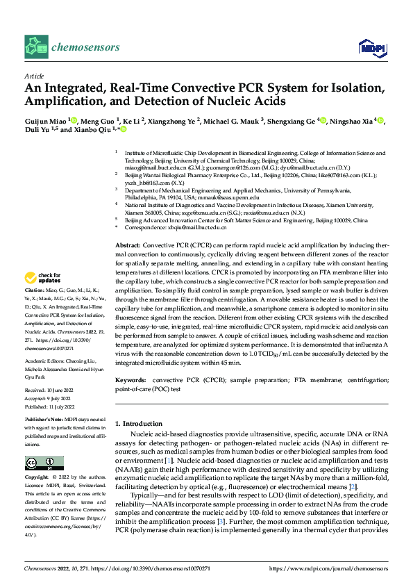 (PDF) An Integrated, Real-Time Convective PCR System for Isolation, Amplification, and Detection ...