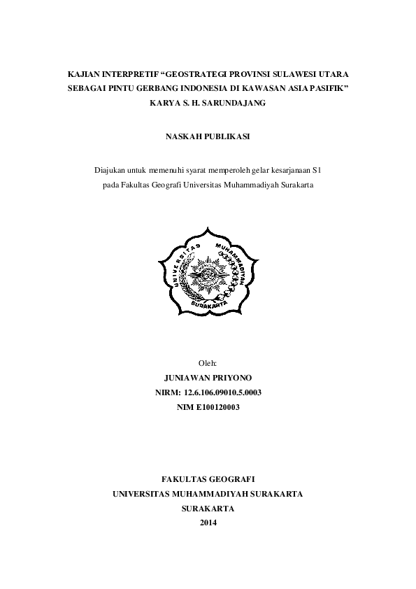 (PDF) Kajian Interpretif “Geostrategi Provinsi Sulawesi Utara Sebagai ...