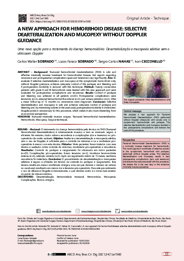 (PDF) A New Approach for Hemorrhoid Disease: Selective ...