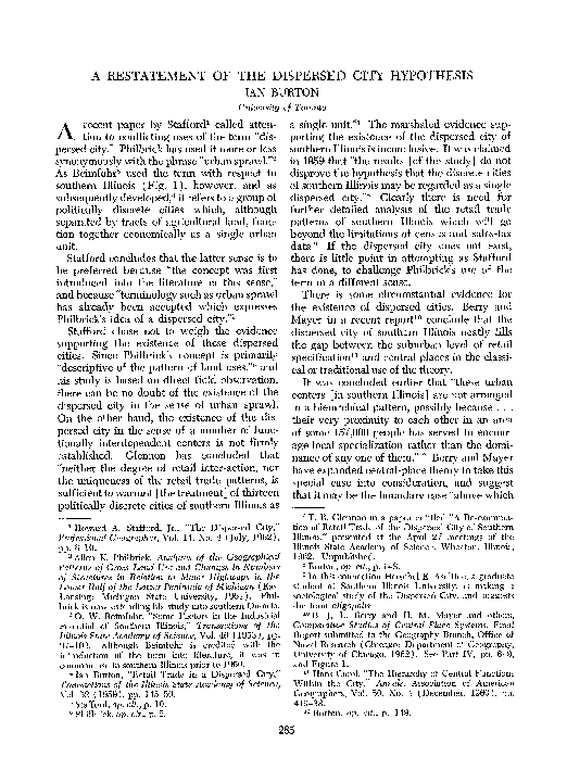 (PDF) A Restatement of the Dispersed City Hypothesis