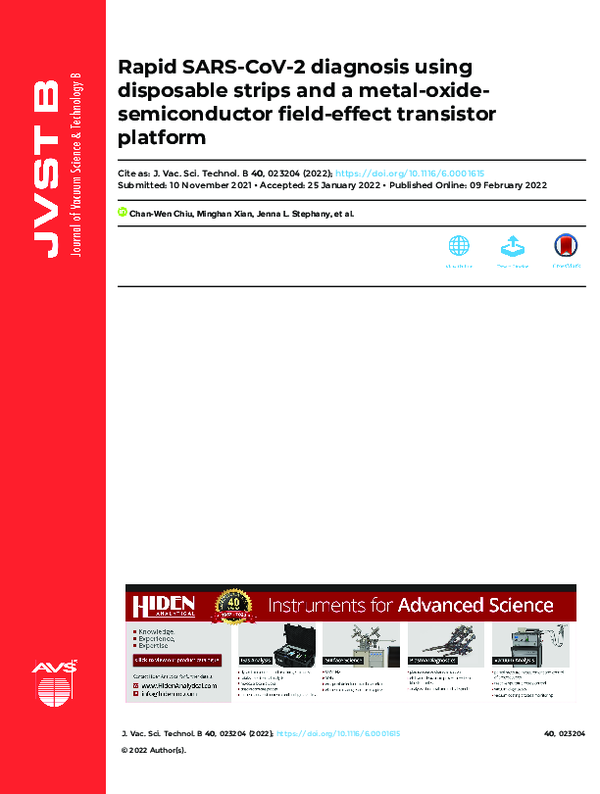 Pdf Rapid Sars Cov 2 Diagnosis Using Disposable Strips And A Metal Oxide Semiconductor Field