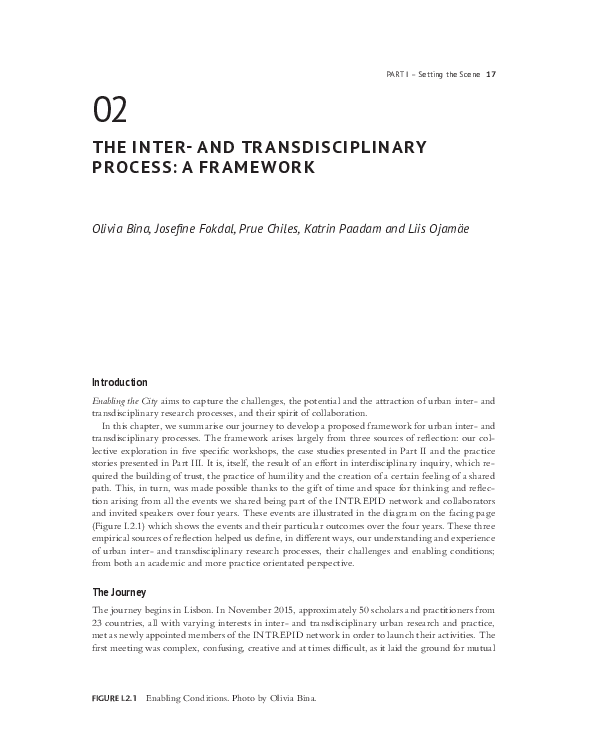 (PDF) The Inter- and Transdisciplinary Process: A Framework