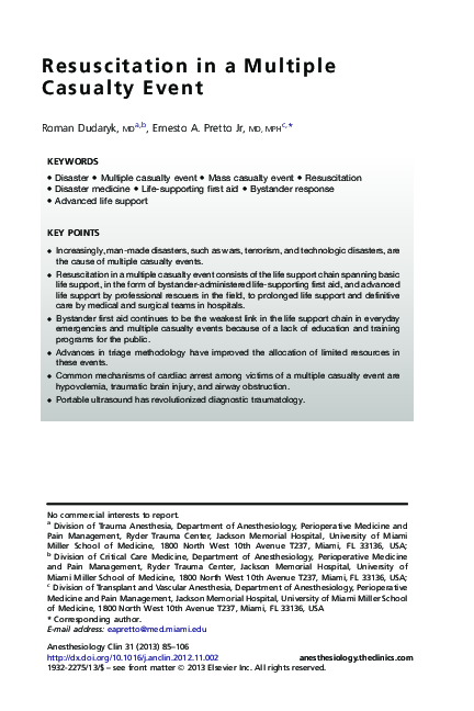 (PDF) Resuscitation in a Multiple Casualty Event