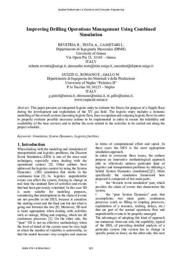 (PDF) Improving drilling operations management using combined simulation