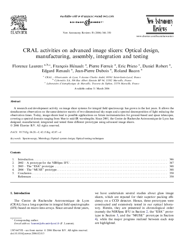 (PDF) CRAL activities on advanced image slicers: Optical design ...