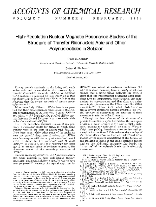 (PDF) High-resolution nuclear magnetic resonance studies of the ...