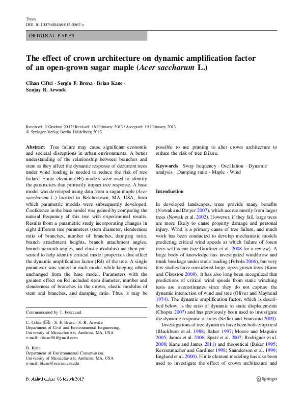 (PDF) The effect of crown architecture on dynamic amplification factor ...
