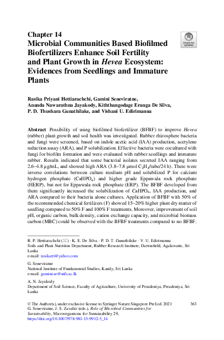 (PDF) Microbial Communities Based Biofilmed Biofertilizers Enhance Soil ...