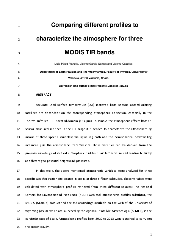 (PDF) Comparing different profiles to characterize the atmosphere for ...