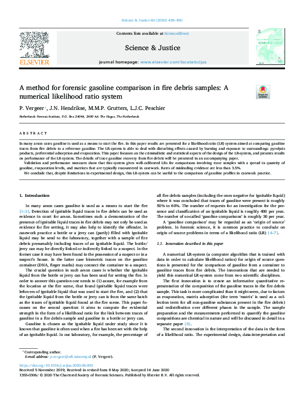 (PDF) A method for forensic gasoline comparison in fire debris samples ...