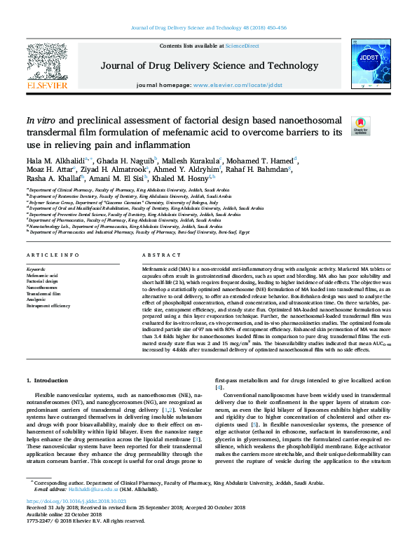 (PDF) In vitroand preclinical assessment of factorial design based ...