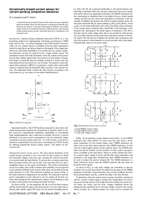 (PDF) Dynamically biased current sensor for current-sensing completion detection