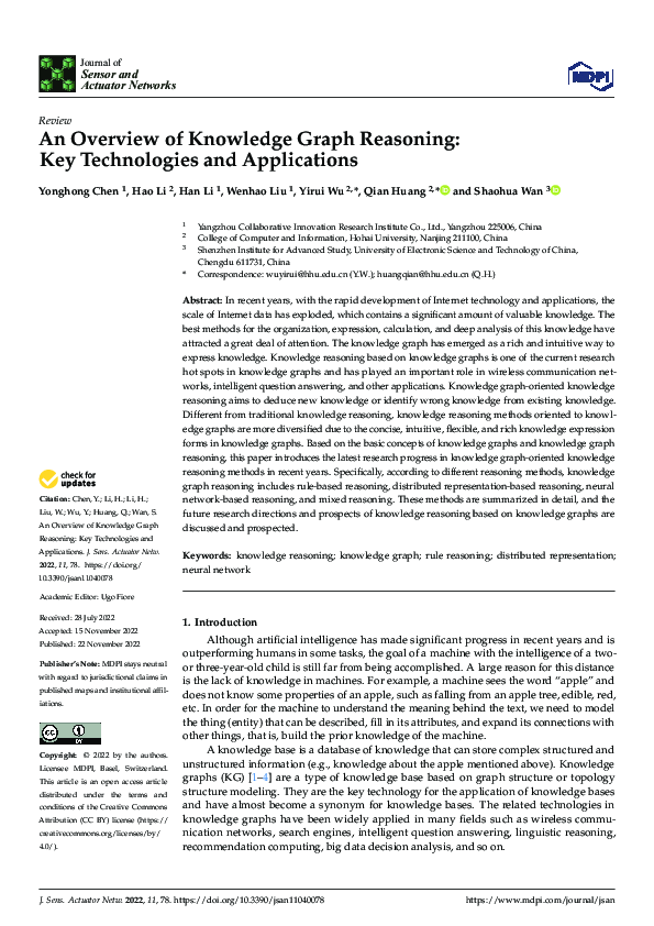 (PDF) An Overview of Knowledge Graph Reasoning: Key Technologies and Applications