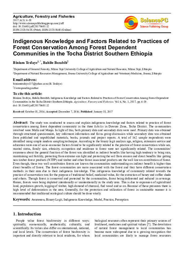 (PDF) Indigenous Knowledge and Factors Related to Practices of Forest ...