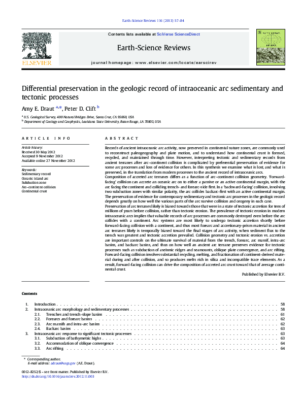 (PDF) Differential preservation in the geologic record of intraoceanic ...