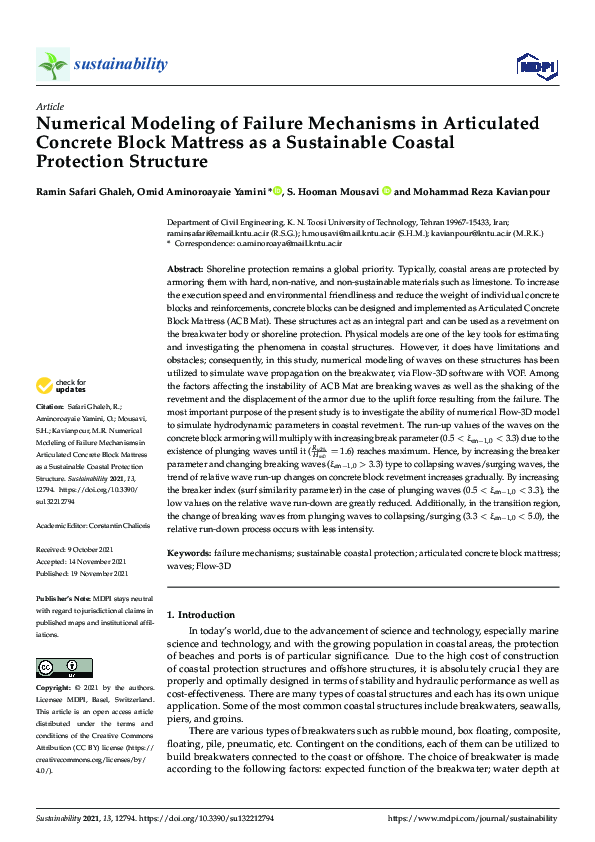 (PDF) Numerical Modeling of Failure Mechanisms in Articulated Concrete Block Mattress as a ...