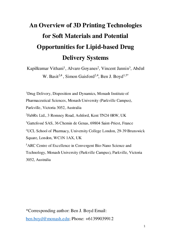 (PDF) An Overview of 3D Printing Technologies for Soft Materials and Potential Opportunities for ...