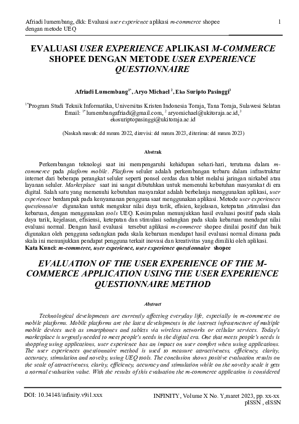 (DOC) EVALUASI USER EXPERIENCE APLIKASI M-COMMERCE SHOPEE DENGAN METODE ...