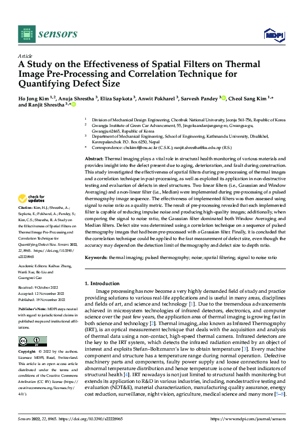 (PDF) A Study on the Effectiveness of Spatial Filters on Thermal Image Pre-Processing and ...
