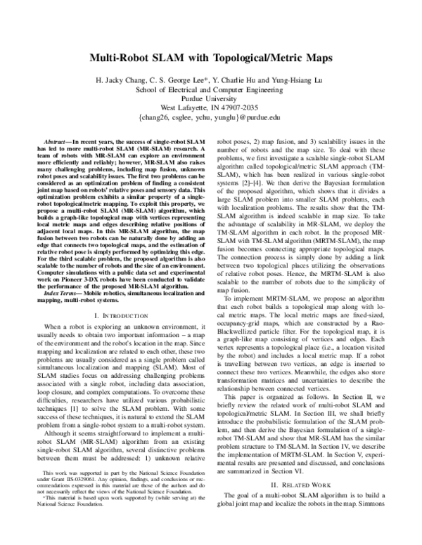 (PDF) Multi-robot SLAM with topological/metric maps