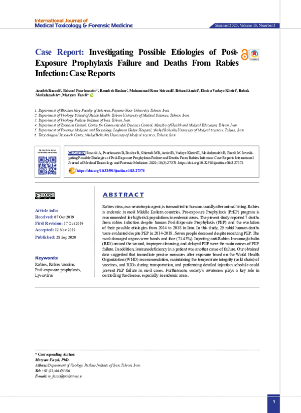 (PDF) Investigating Possible Etiologies of Post-Exposure Prophylaxis ...
