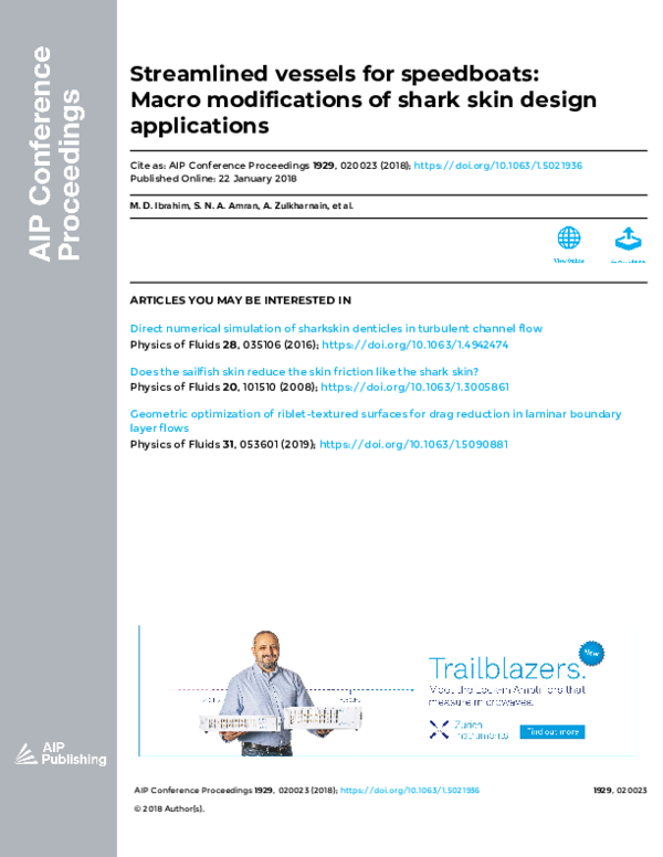 (PDF) Streamlined vessels for speedboats: Macro modifications of shark ...