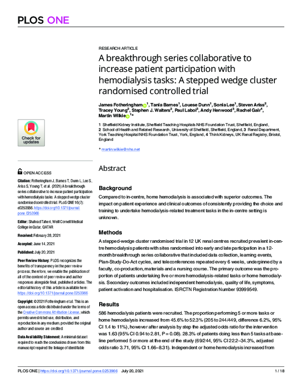 (PDF) A breakthrough series collaborative to increase patient ...