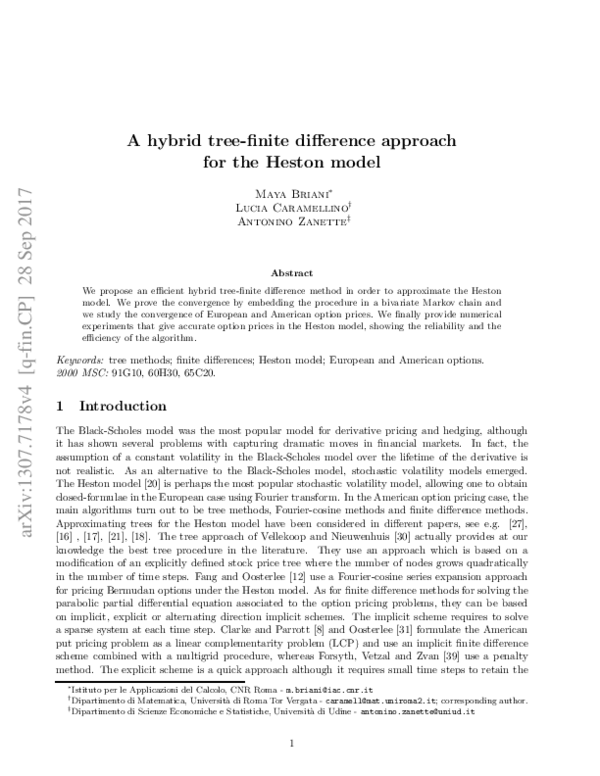 (PDF) A hybrid approach for the implementation of the Heston model