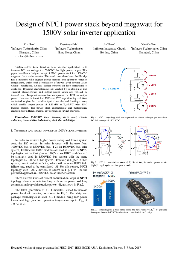 (PDF) Design of NPC1 power stack beyond megawatt for 1500V solar ...